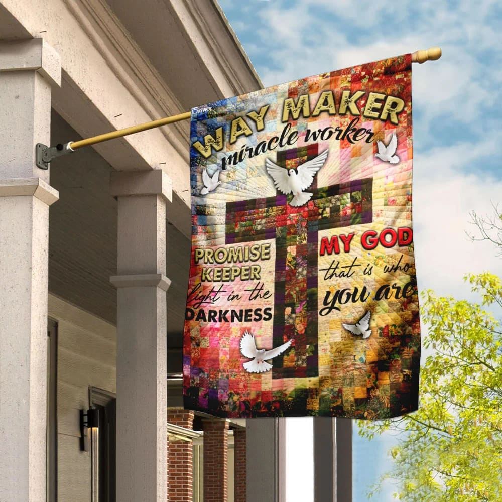 Way Maker Miracle Worker Jesus Christ Cross House Flags, Christian Fla ...