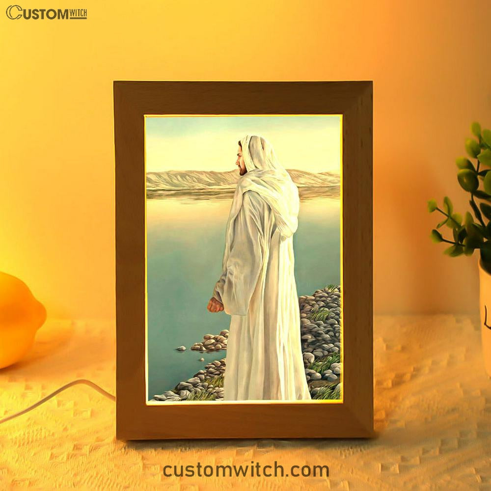 White Jesus Picture 3 - Jesus Frame Lamp Art - Christian Art - Jesus D ...