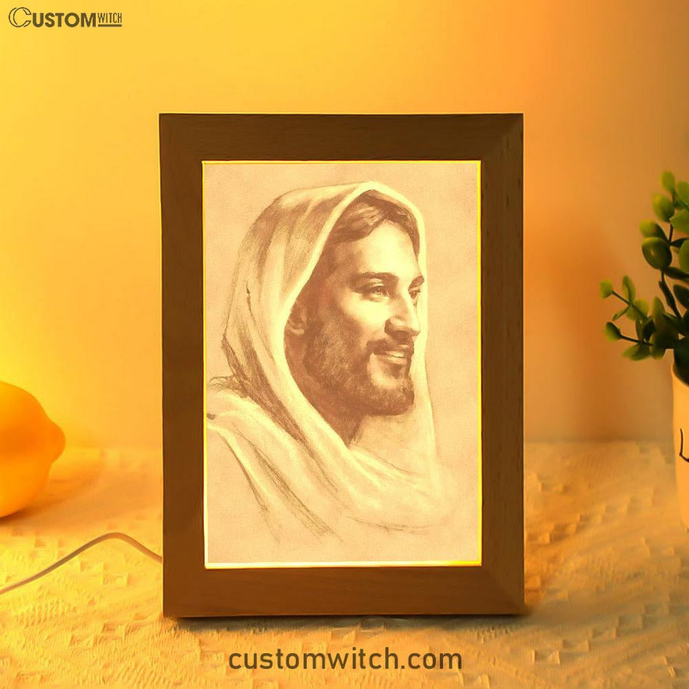 White Jesus Picture 5 - Jesus Portrait - Jesus Frame Lamp Art - Christ – Customwitch