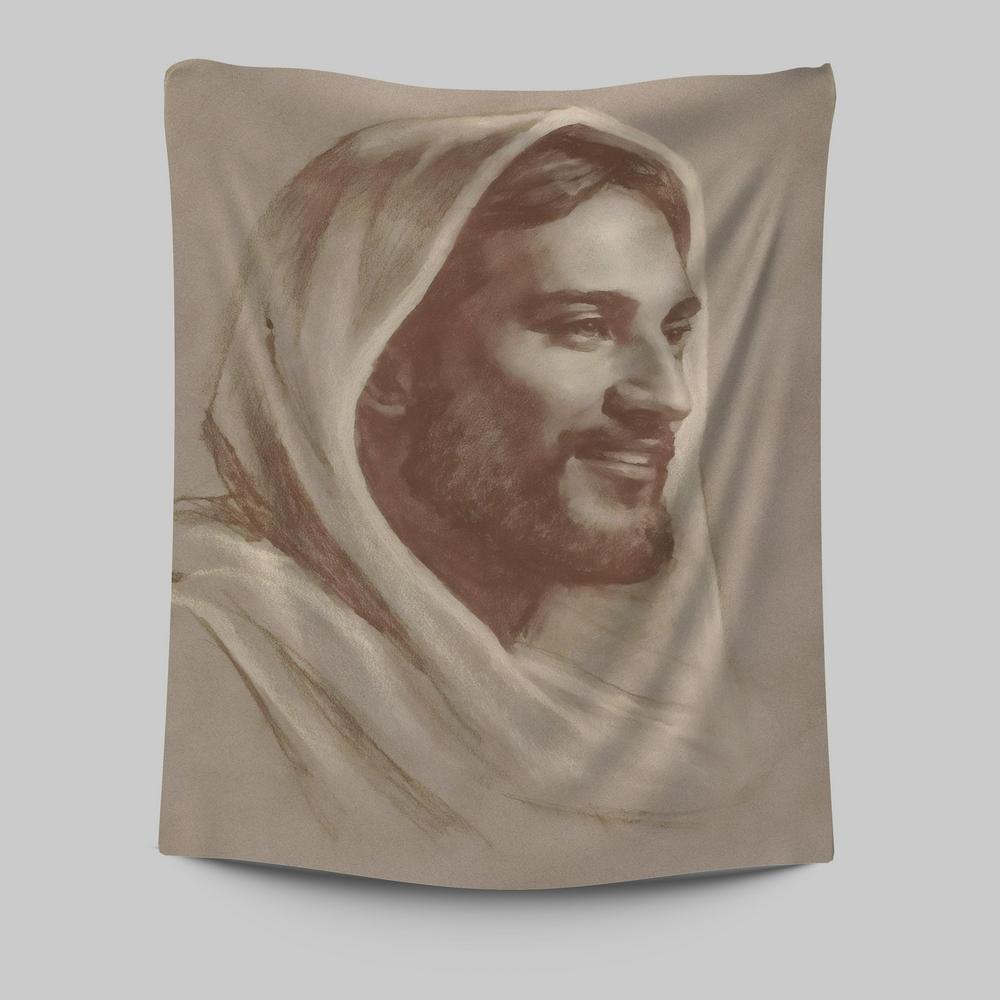 White Jesus Picture 5 - Jesus Portrait - Jesus Tapestry Wall Art - Chr ...